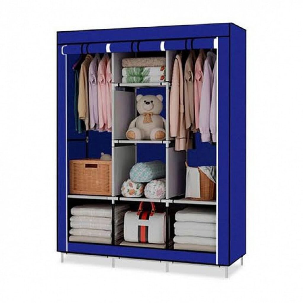 Ropero Armable de Tela 3 Cuerpos Con 8 Divisiones Azul – Tienda PENTHA