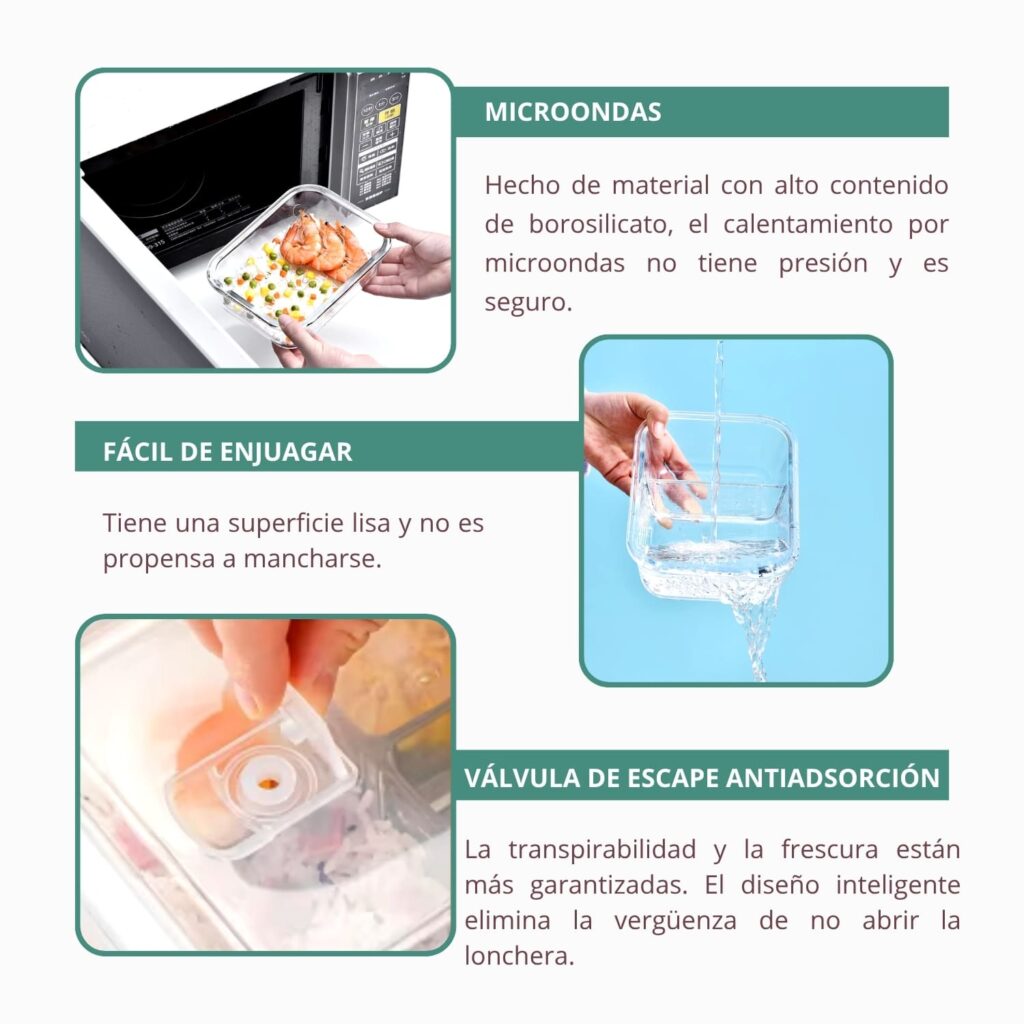 Taper de Vidrio Hermético con Divisiones 700ml – Tienda PENTHA
