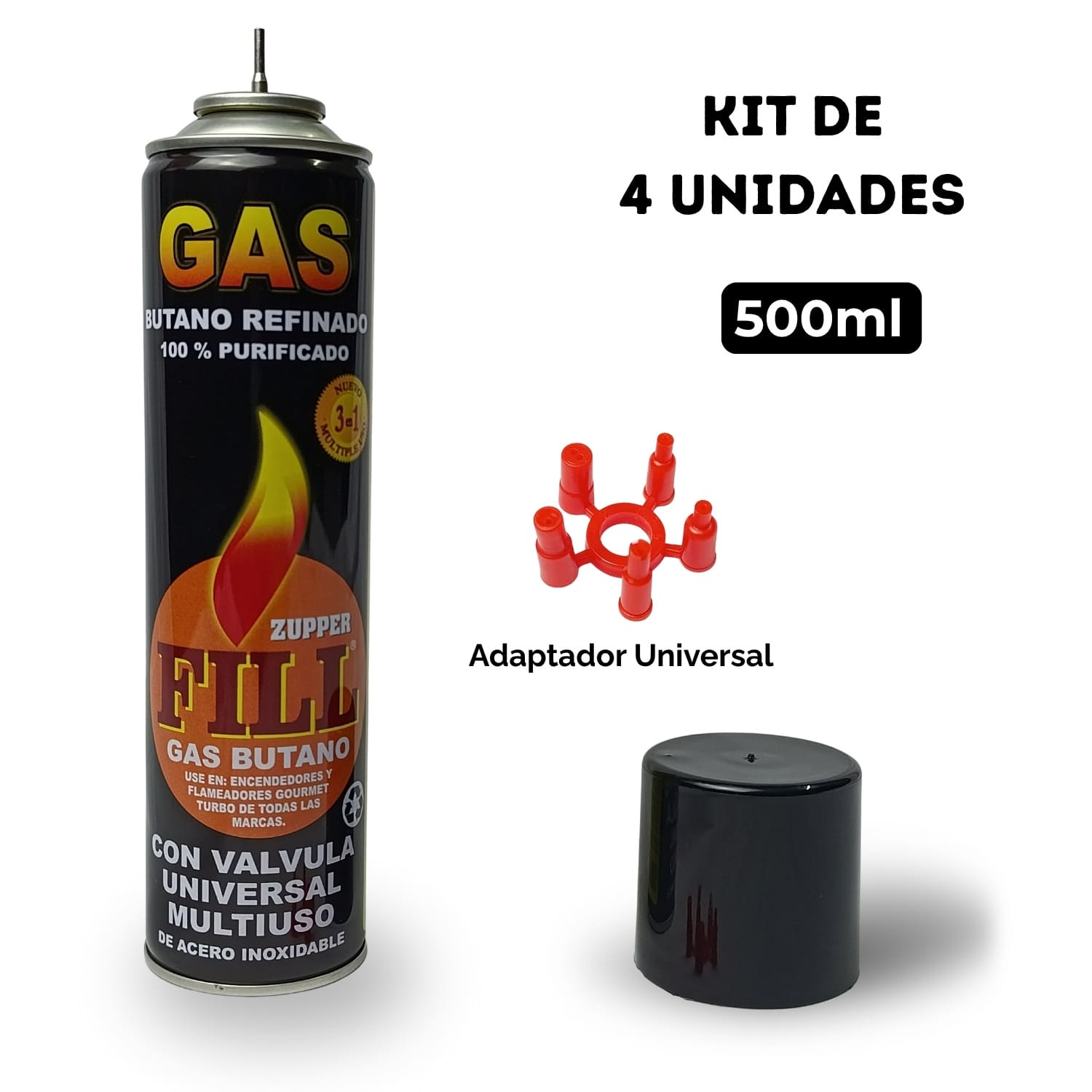 Cartucho de Gas Butano Fill 500ml 4 Unidades – Tienda PENTHA